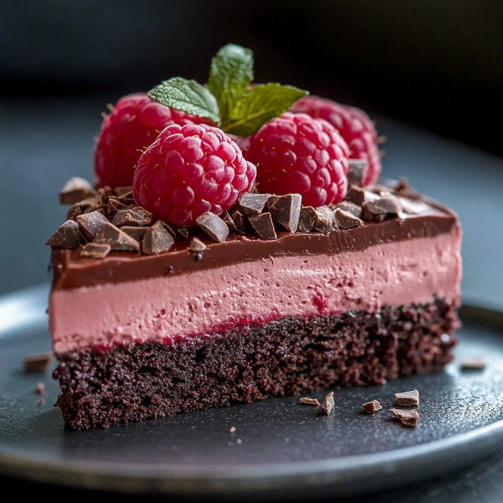 Heavenly Raspberry Chocolate Mousse Cake